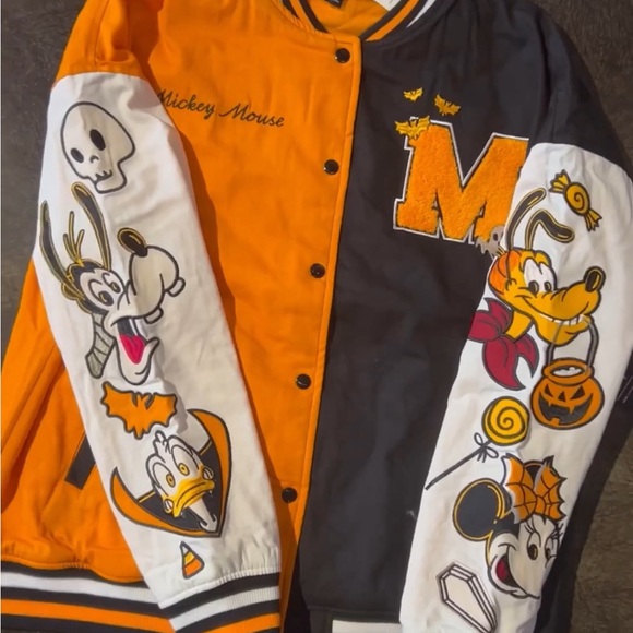 Disney | Jackets & Coats | Mickey Halloween Varsity Letterman Jacket ...